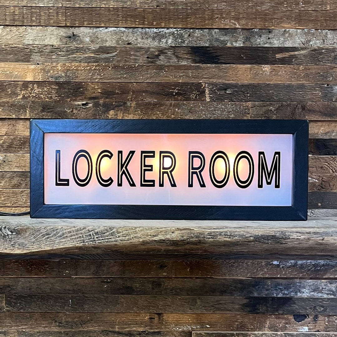 Locker Room Vintage Lighted Sign - Custom Lettering Available - Etsy