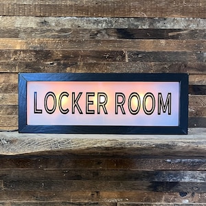 Locker Room Vintage Lighted Sign - Custom Lettering Available - Etsy