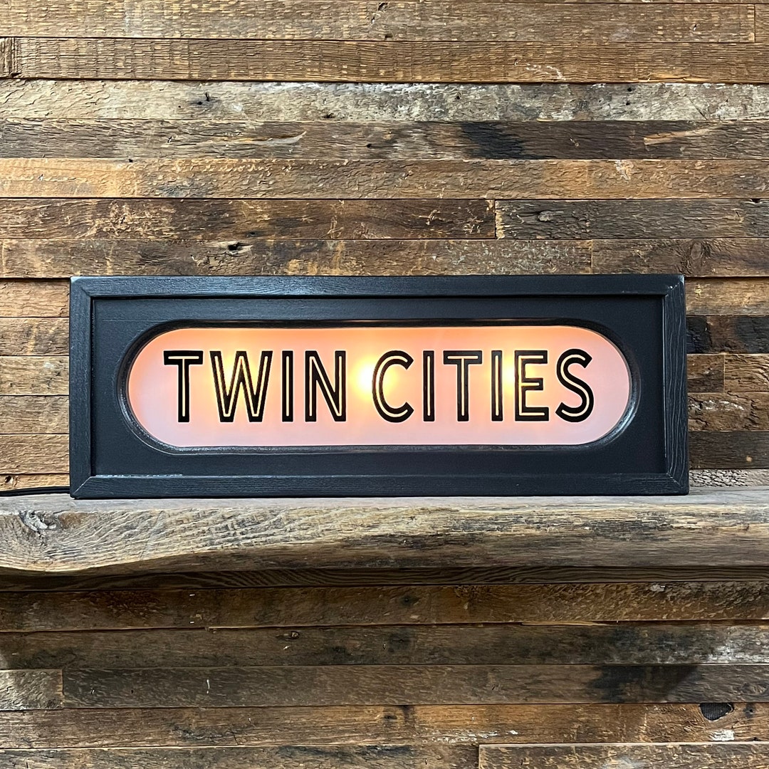Twin Cities Vintage Lighted Sign - Etsy