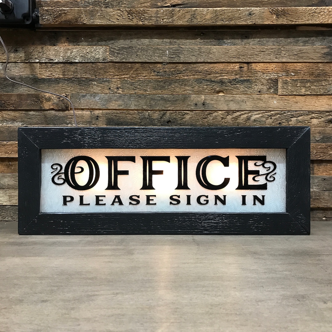 Office "please Sign In" Retro Lighted Sign - Custom Lettering Available ...