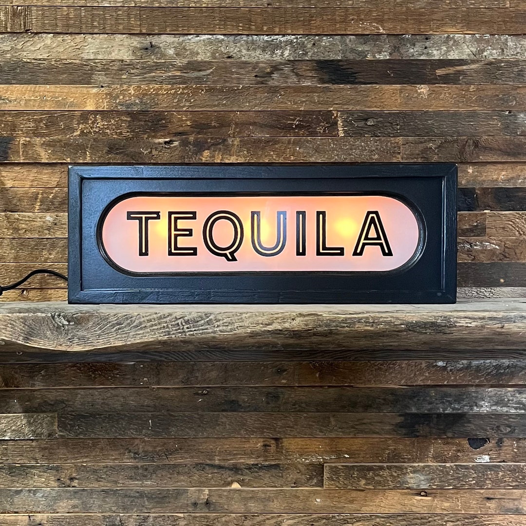 Tequila Vintage Lighted Sign - Custom Lettering Available - Etsy