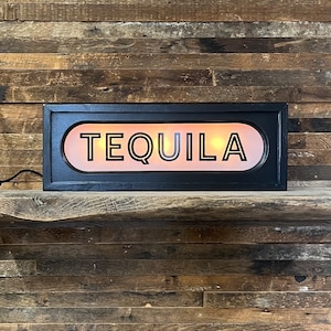 Tequila Vintage Lighted Sign - Custom Lettering Available - Etsy