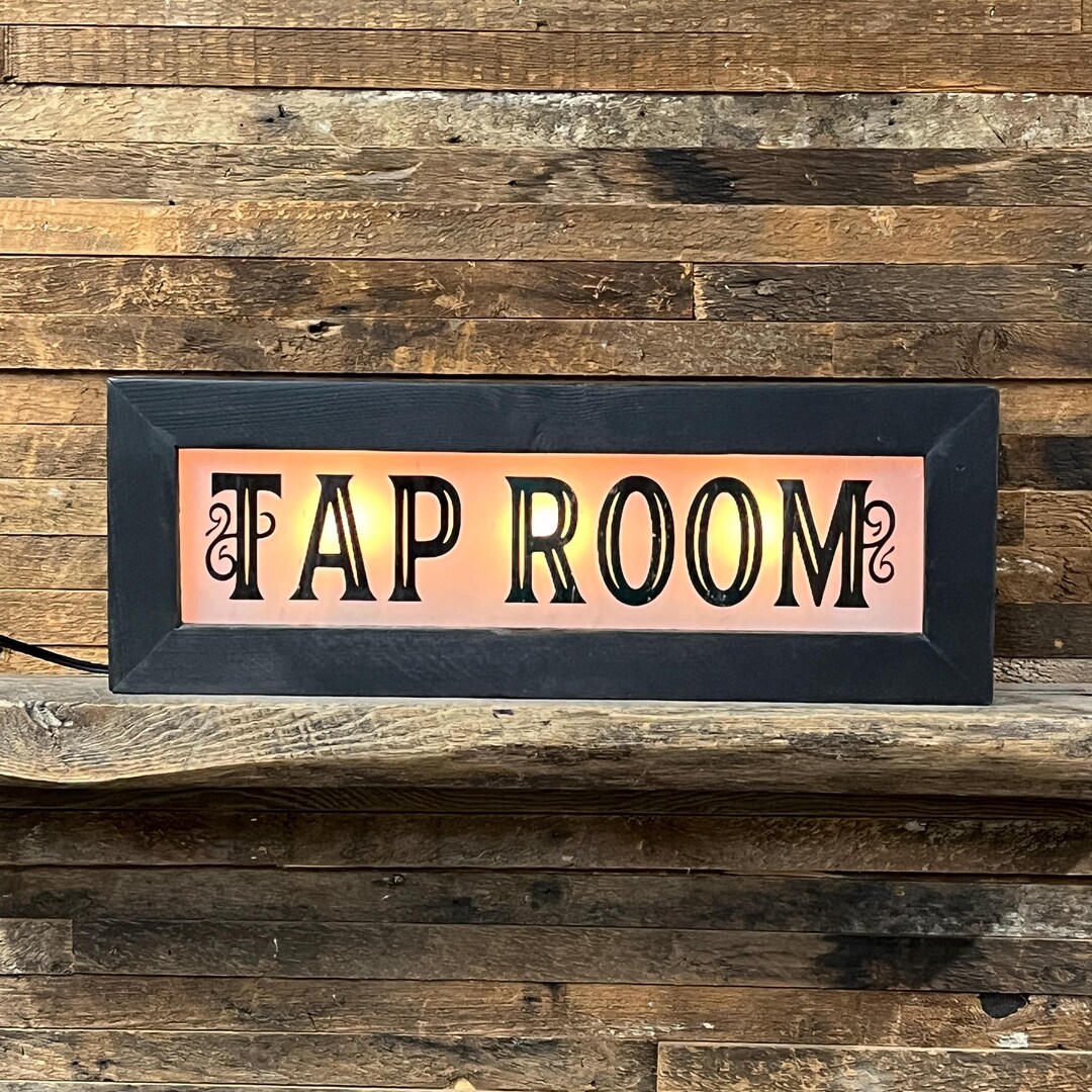 Tap Room Vintage Lighted Sign - Custom Lettering Available - Etsy