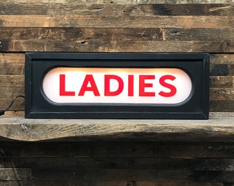 Gentlemen Retro Lighted Sign Restroom Sign - Etsy