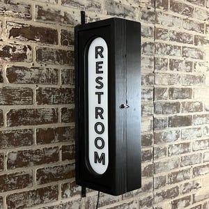 Restroom Double Sided Vintage Inspired - 3 Bulb Lighted Sign ...