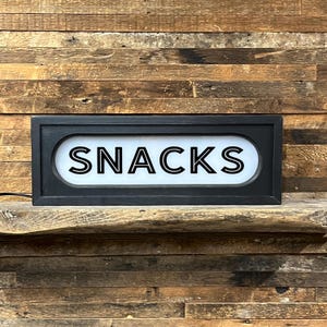 Snacks Vintage Lighted Sign - Custom Lettering Available - Etsy