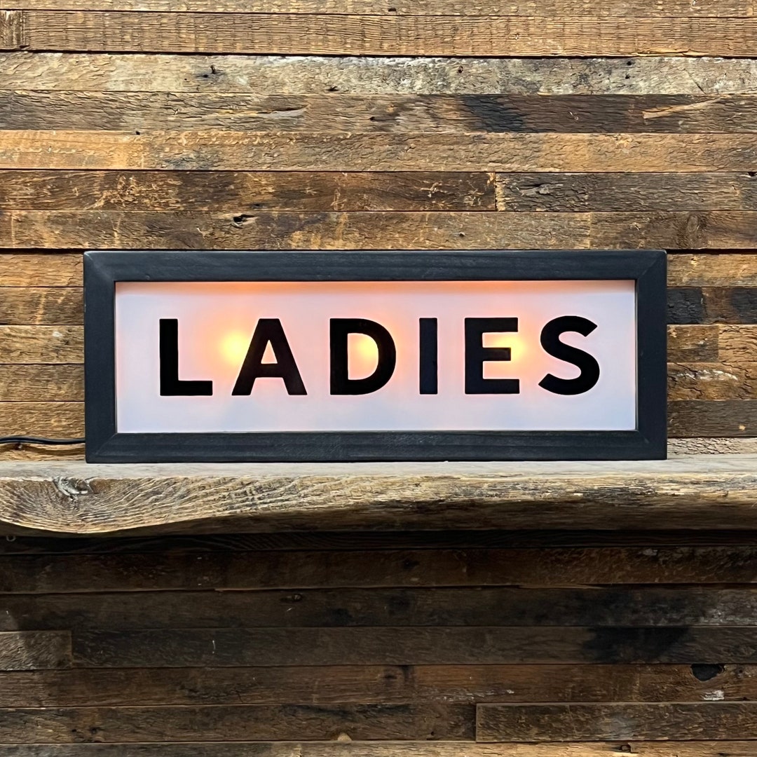 Ladies Lighted Sign for Restrooms - Custom Lettering Available - Etsy
