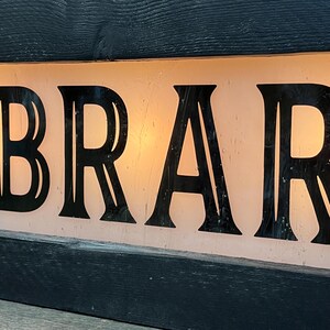 Library Retro Lighted Sign - Custom Lettering Available - Etsy
