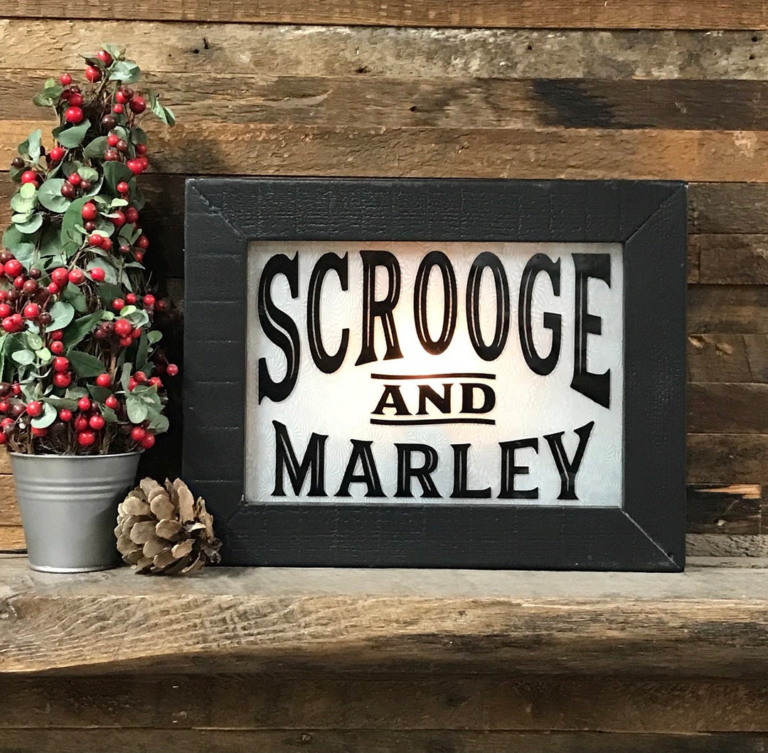 Christmas Carol Scrooge and Marley Retro Single Bulb Lighted Sign - Etsy