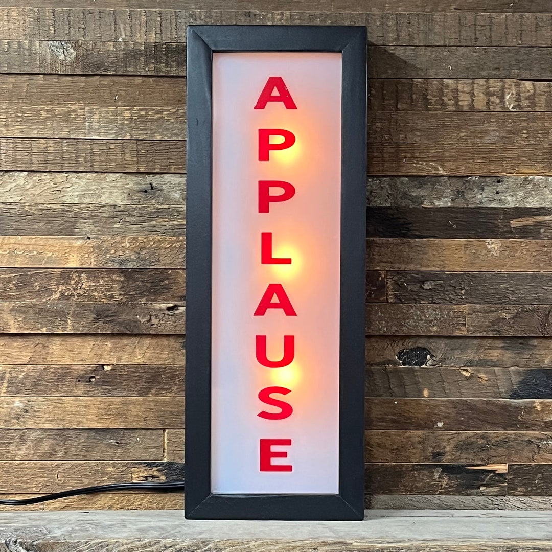 Applause Sign Vertical Lighted Vintage Style - Custom Lettering ...