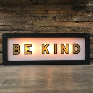 Be Kind Vintage Lighted Sign - Custom Lettering Available - Etsy