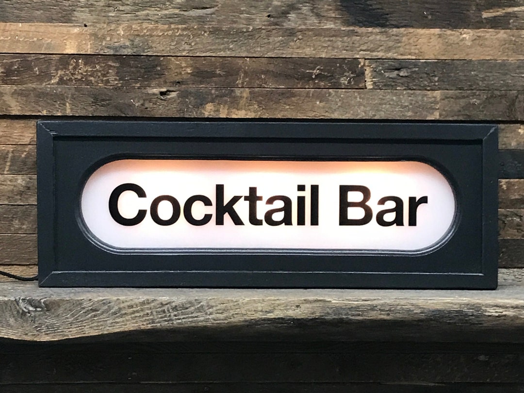 Cocktails Retro Lighted Sign - Etsy