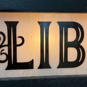Library Retro Lighted Sign - Custom Lettering Available - Etsy