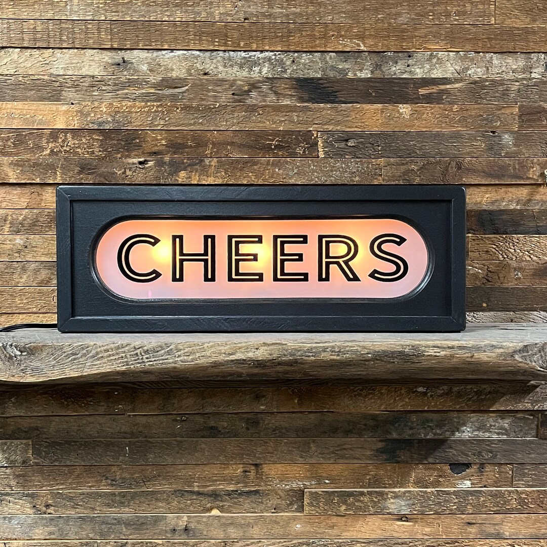 Cheers Vintage Lighted Sign - Etsy