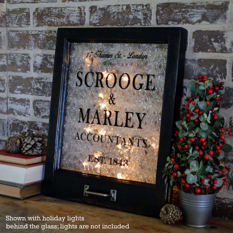 Christmas Carol Wall Art Scrooge and Marley Window Unique - Etsy