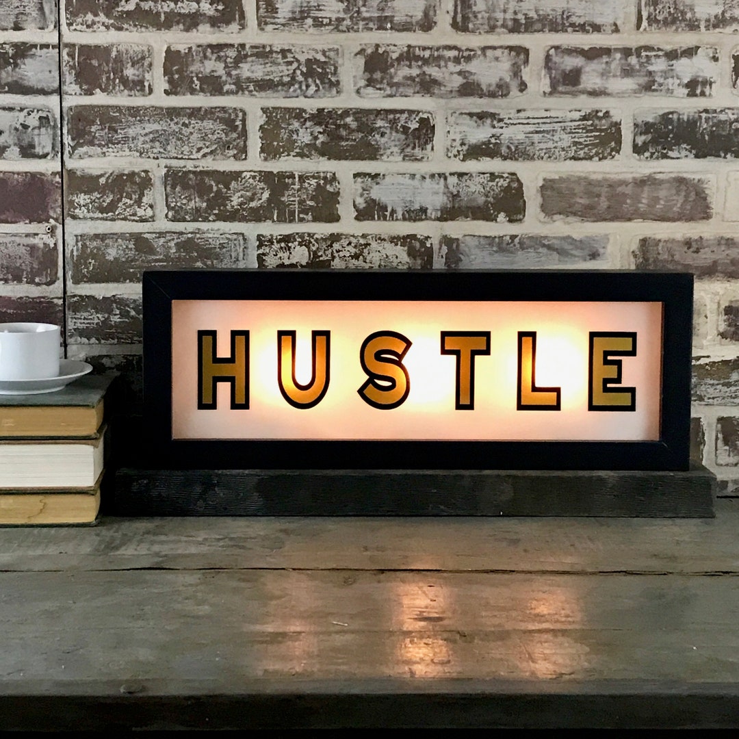 Hustle Vintage Lighted Sign - Custom Lettering Available - Etsy