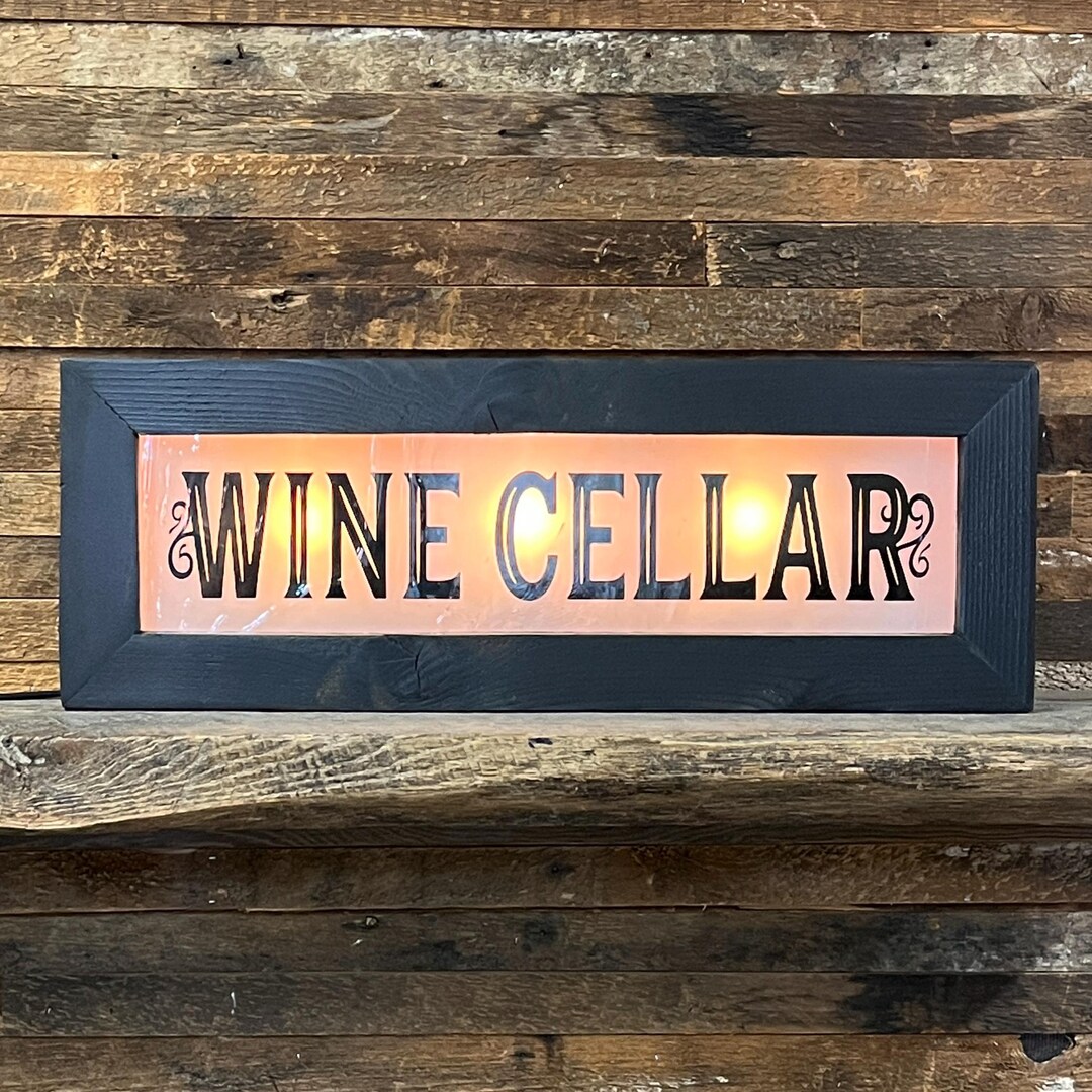 Wine Cellar Vintage Lighted Sign - Custom Lettering Available - Etsy