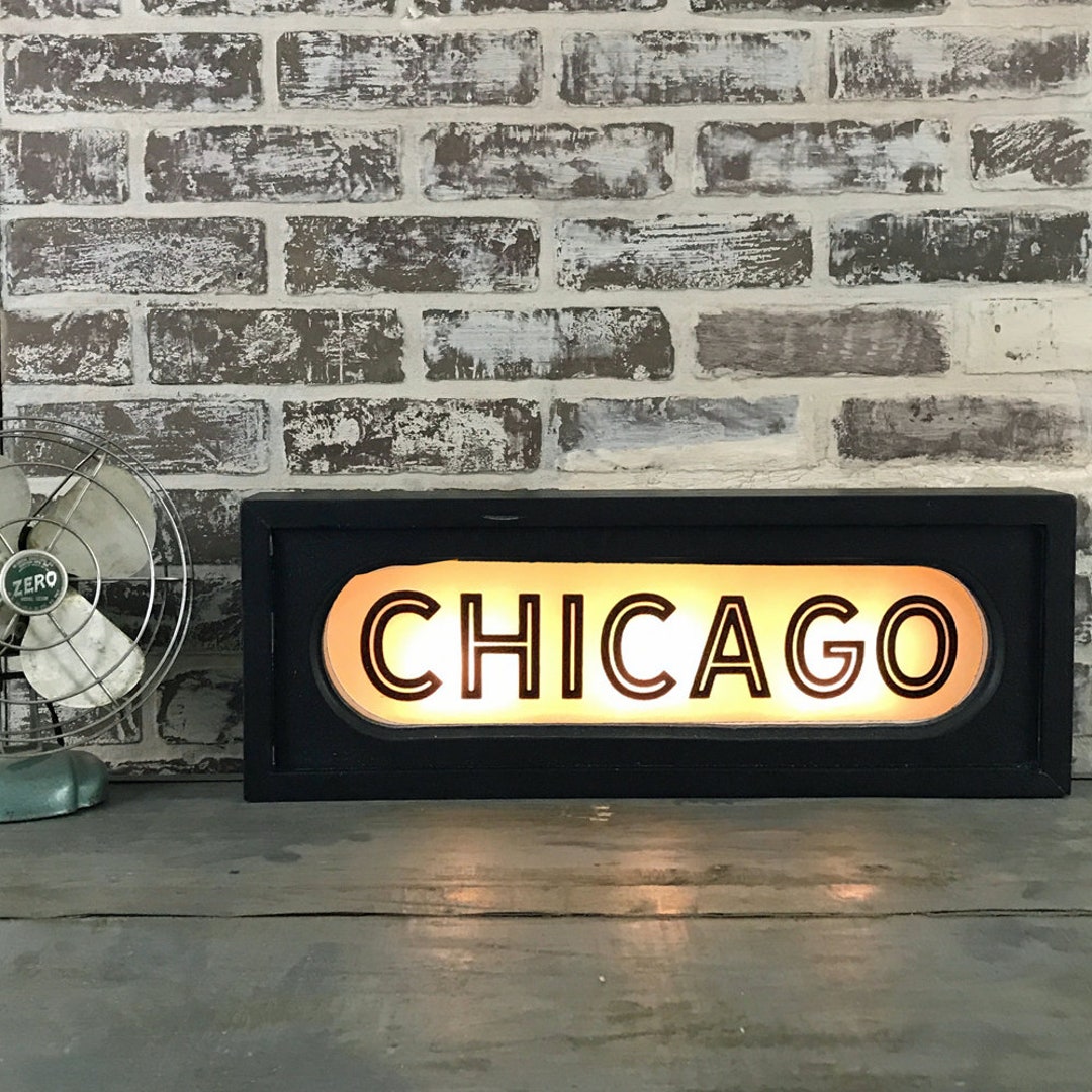 Chicago Retro Lighted Sign - Etsy