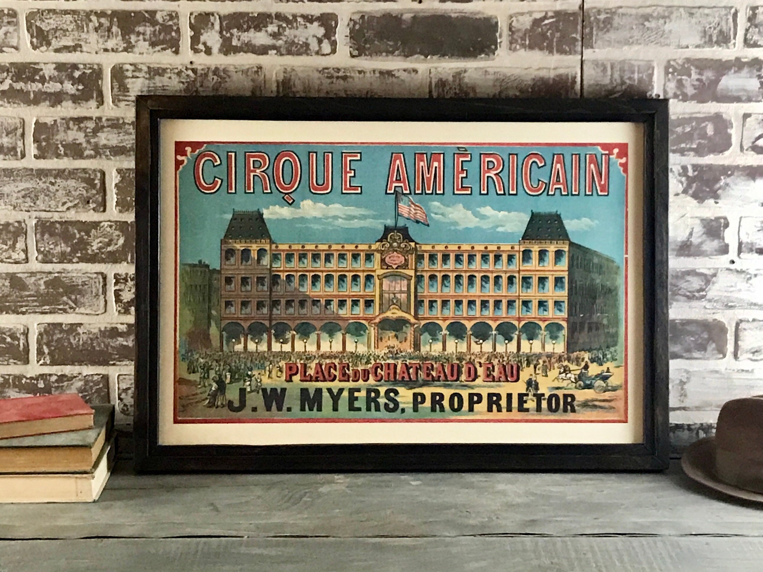 French Advertisement Poster Circus Themed Canvas E - Etsy