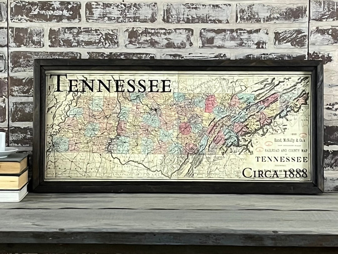 Tennessee Vintage Map 1888 Framed Art (B) - Etsy