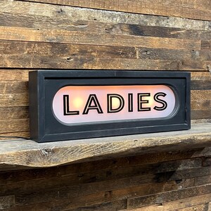 Ladies Retro Lighted Sign - Restroom Sign - Custom Lettering Available ...
