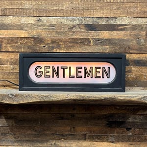 Gentlemen Retro Lighted Sign - Restroom Sign - Custom Lettering ...