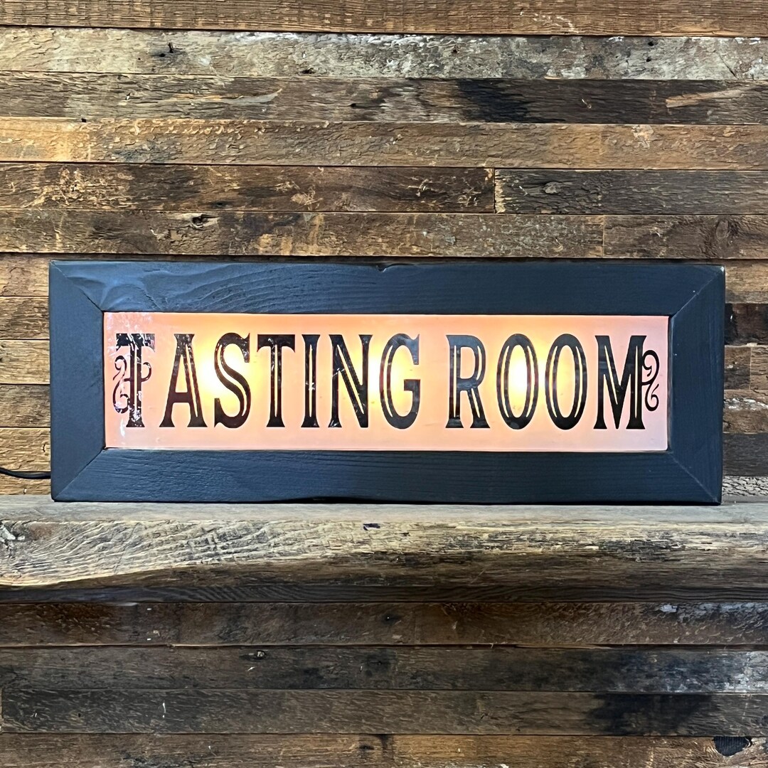 Tasting Room Retro Lighted Sign - Custom Lettering Available - Etsy