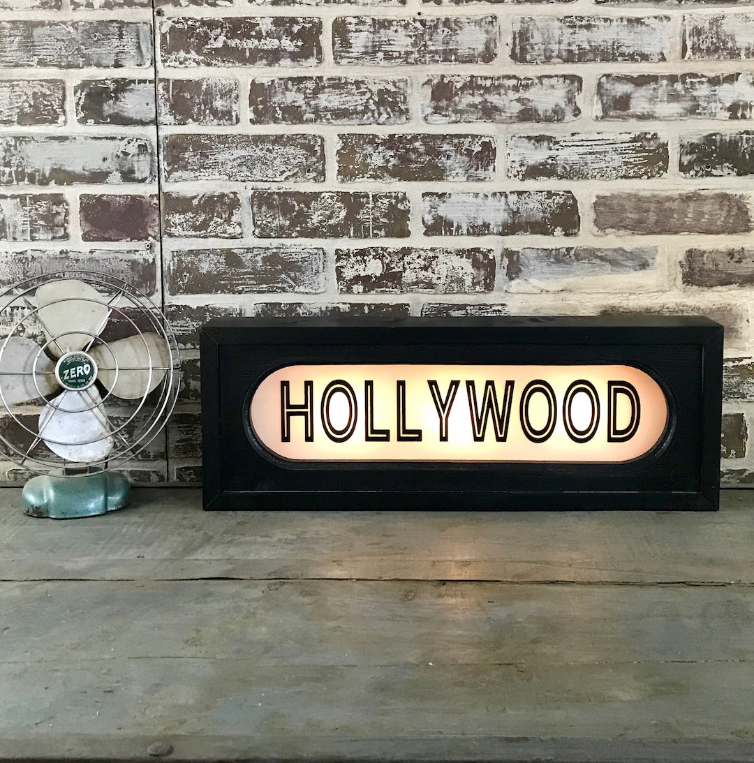 Hollywood Vintage Lighted Sign - Custom Lettering Available - Etsy
