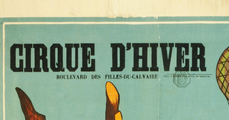 French Advertisement Poster Circus Themed Canvas E - Etsy