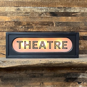 Theatre Vintage Lighted Sign - Custom Lettering Available - Etsy
