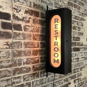 Restroom Double Sided Vintage Inspired - 3 Bulb Lighted Sign ...