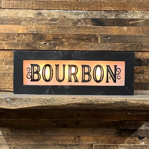 Bourbon Retro Lighted Sign Custom Lettering Available - Etsy