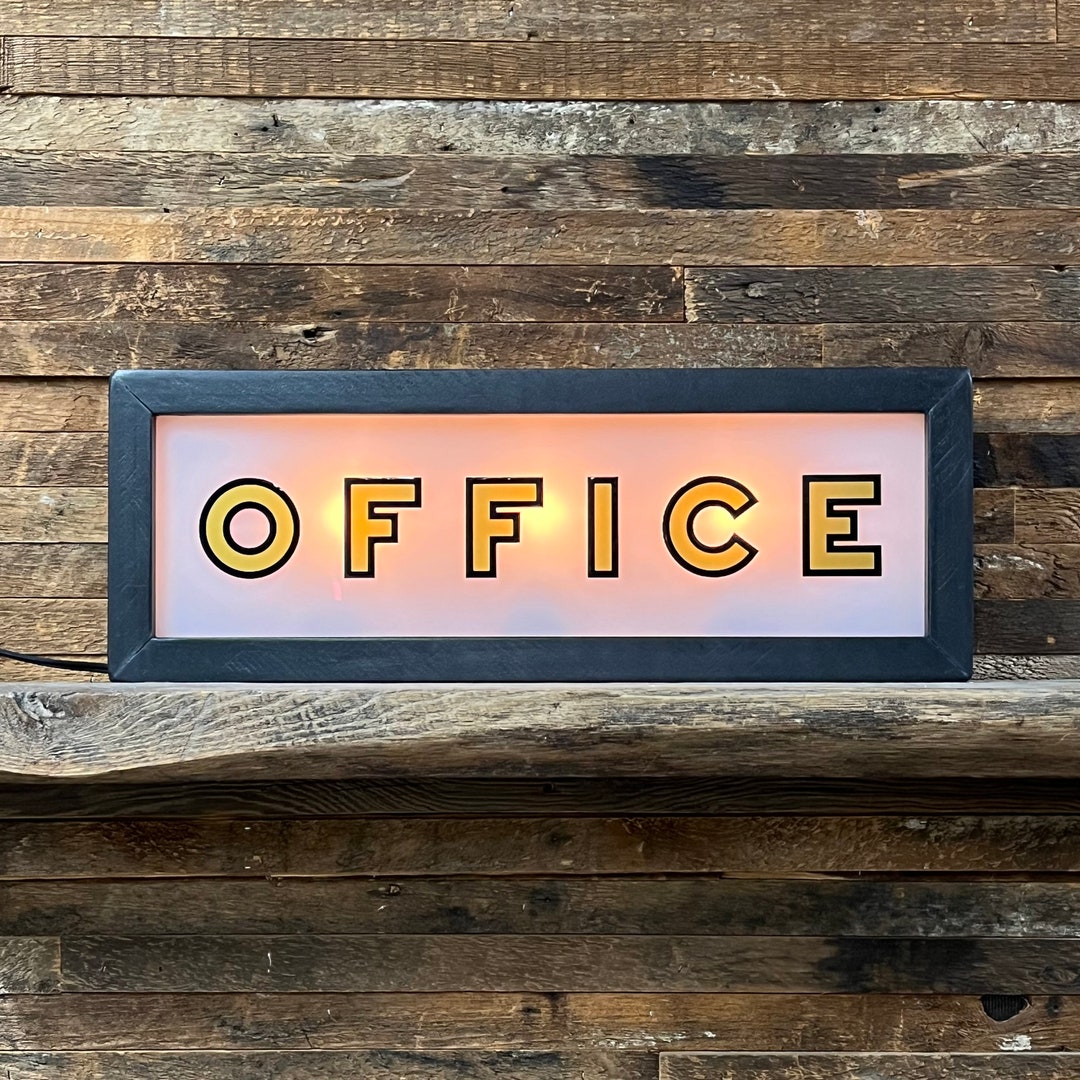Office Vintage Lighted Sign - Custom Lettering Available - Etsy