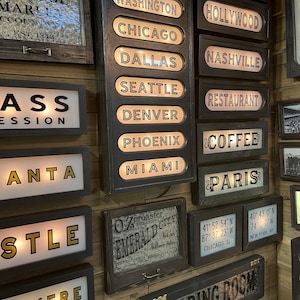 Cinema Vintage Vertical Lighted Sign - Custom Lettering Available - Etsy