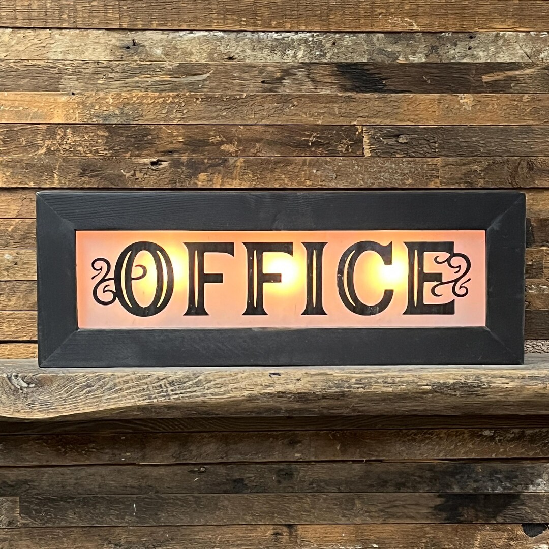 Office Retro Lighted Sign - Custom Lettering Available - Etsy