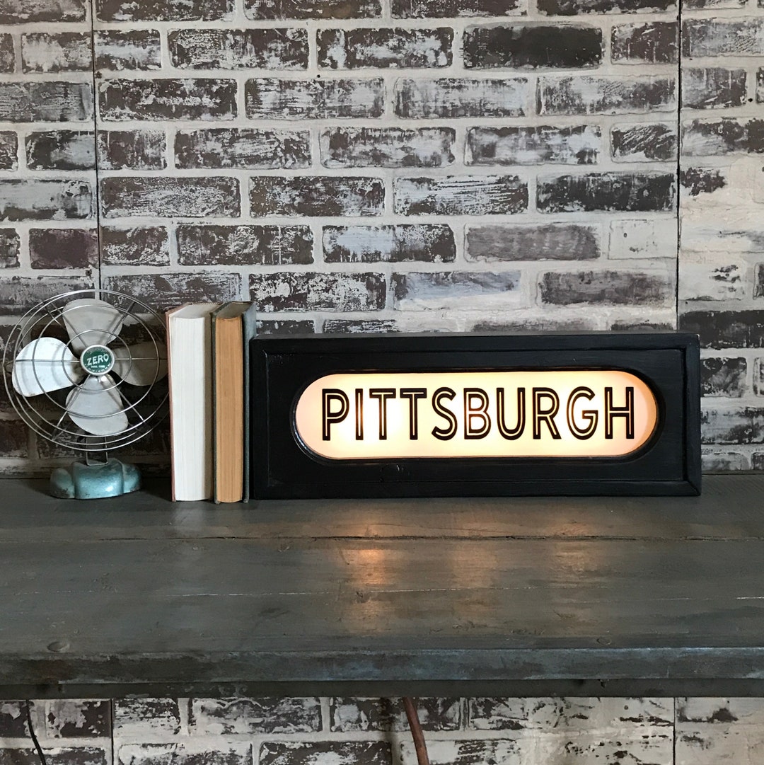 Pittsburgh Vintage Lighted Sign - Custom Lettering Available - Etsy