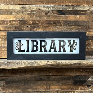 Library Retro Lighted Sign - Custom Lettering Available - Etsy