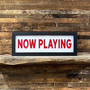 Now Playing Home Theater Lighted Sign - Custom Lettering Available - Etsy