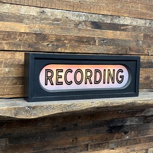 Recording Retro Lighted Sign - Custom Lettering Available - Etsy