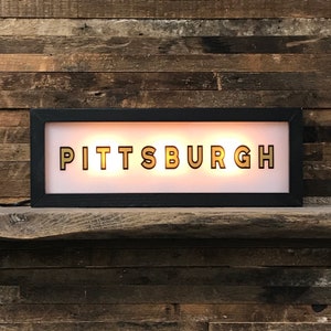 Pittsburgh Vintage Lighted Sign - Custom Lettering Available - Etsy