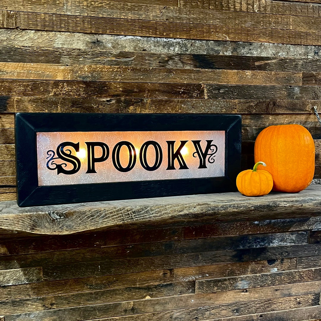 Spooky Retro Lighted Sign- Halloween Decor - Etsy