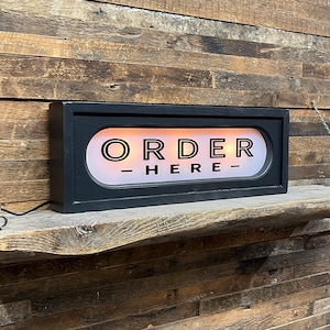 Order Here Retro Lighted Sign - Custom Lettering Available - Etsy