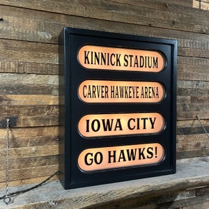Iowa Hawkeyes Multi Opening Lighted Sign-customizable - Custom ...