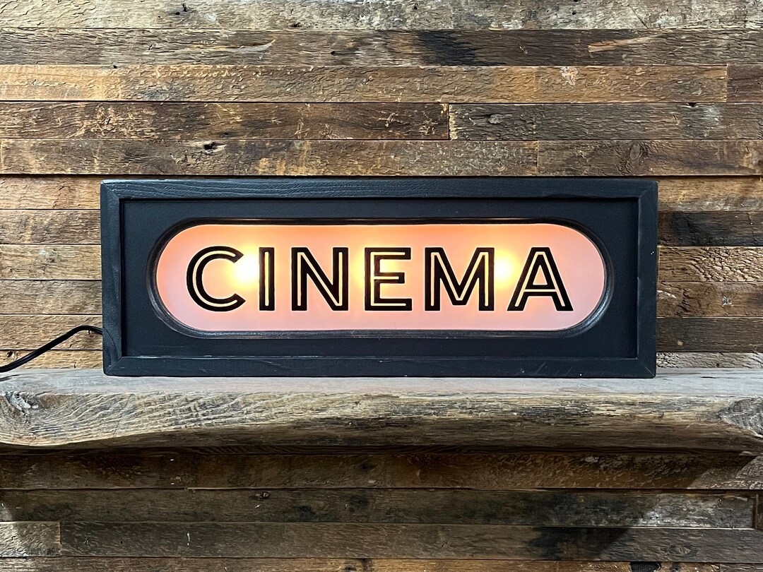 Cinema Vintage Lighted Sign - Custom Lettering Available - Etsy