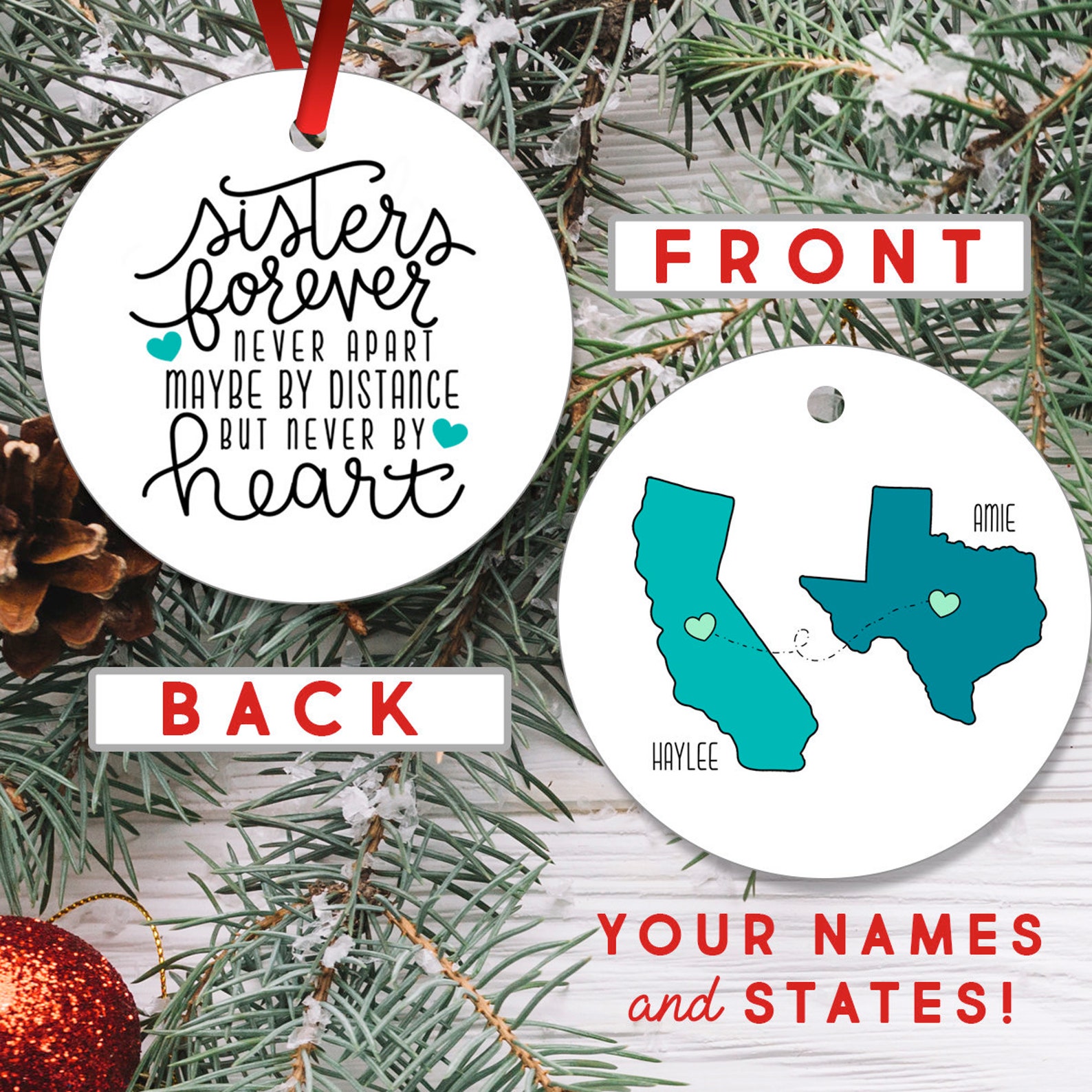 Long Distance Sister Gift Sisters Forever Never Apart - Etsy