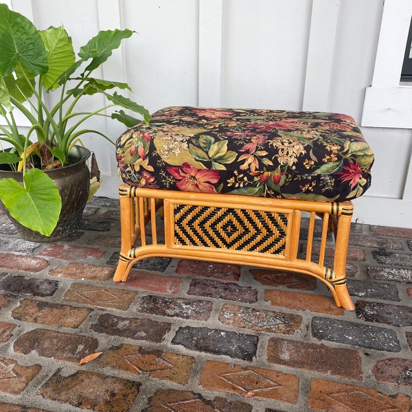 Rattan Footstool - Etsy