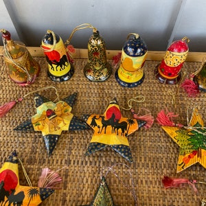 Vintage Kashmiri Paper Ornament Set of 48 Made in India, Indian ...