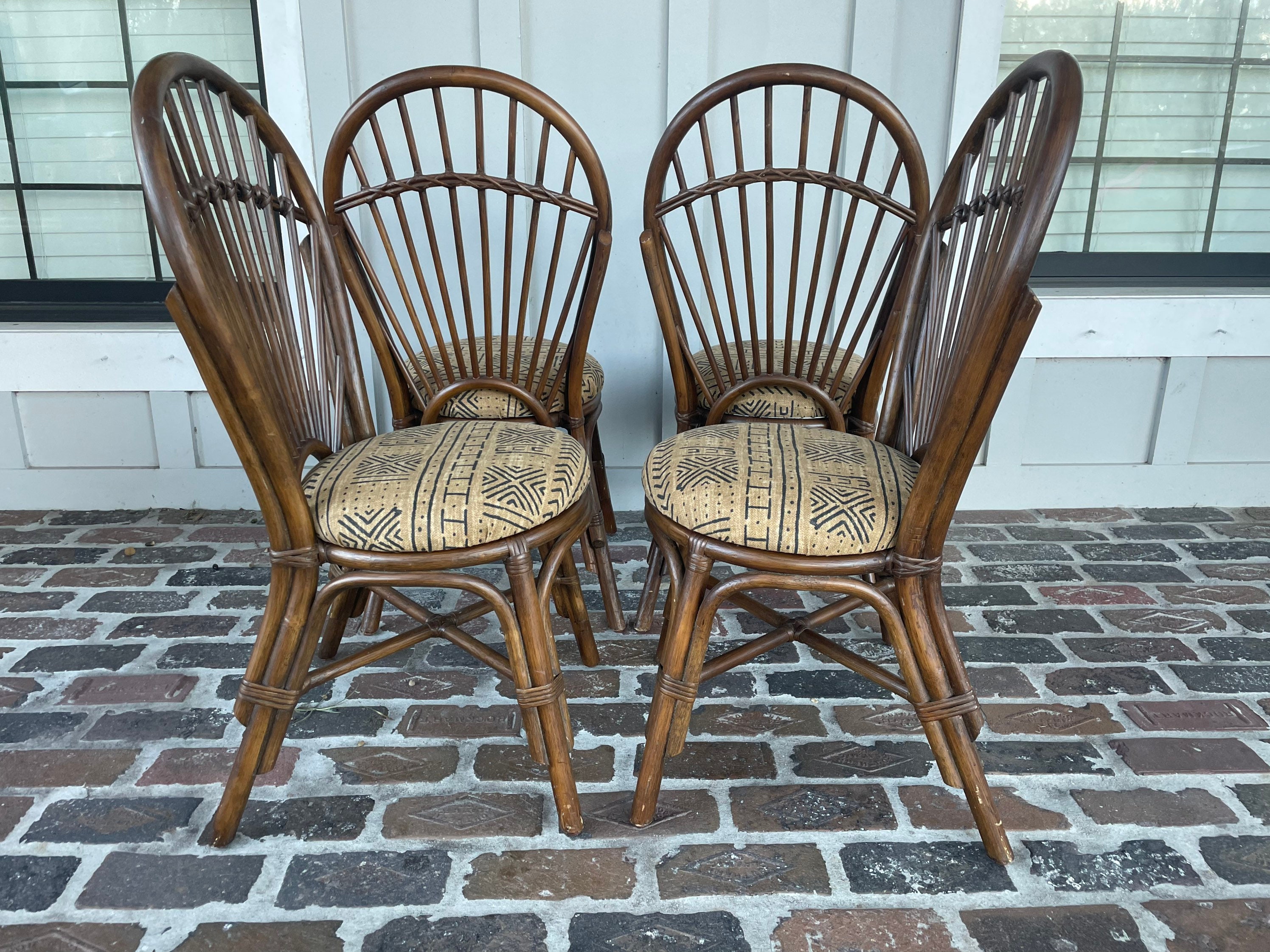 Vintage Rattan Round Back Chair Bamboo Chair Wood Chair | Etsy
