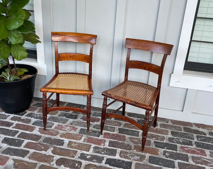 Antique Tiger Oak Chair With Cane Seats, Antique Farmhouse Furniture ...