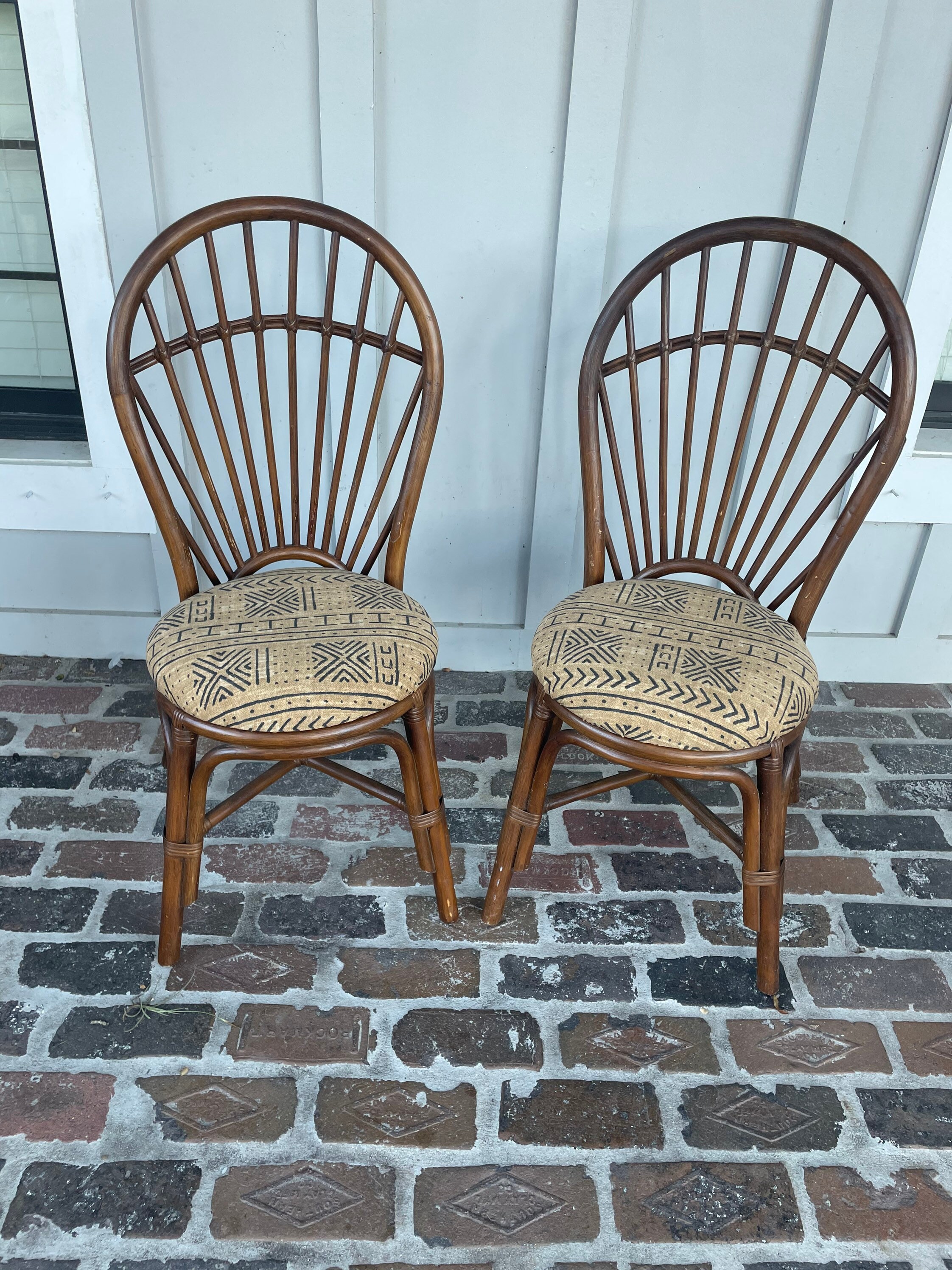 Vintage Rattan Round Back Chair Bamboo Chair Wood Chair | Etsy